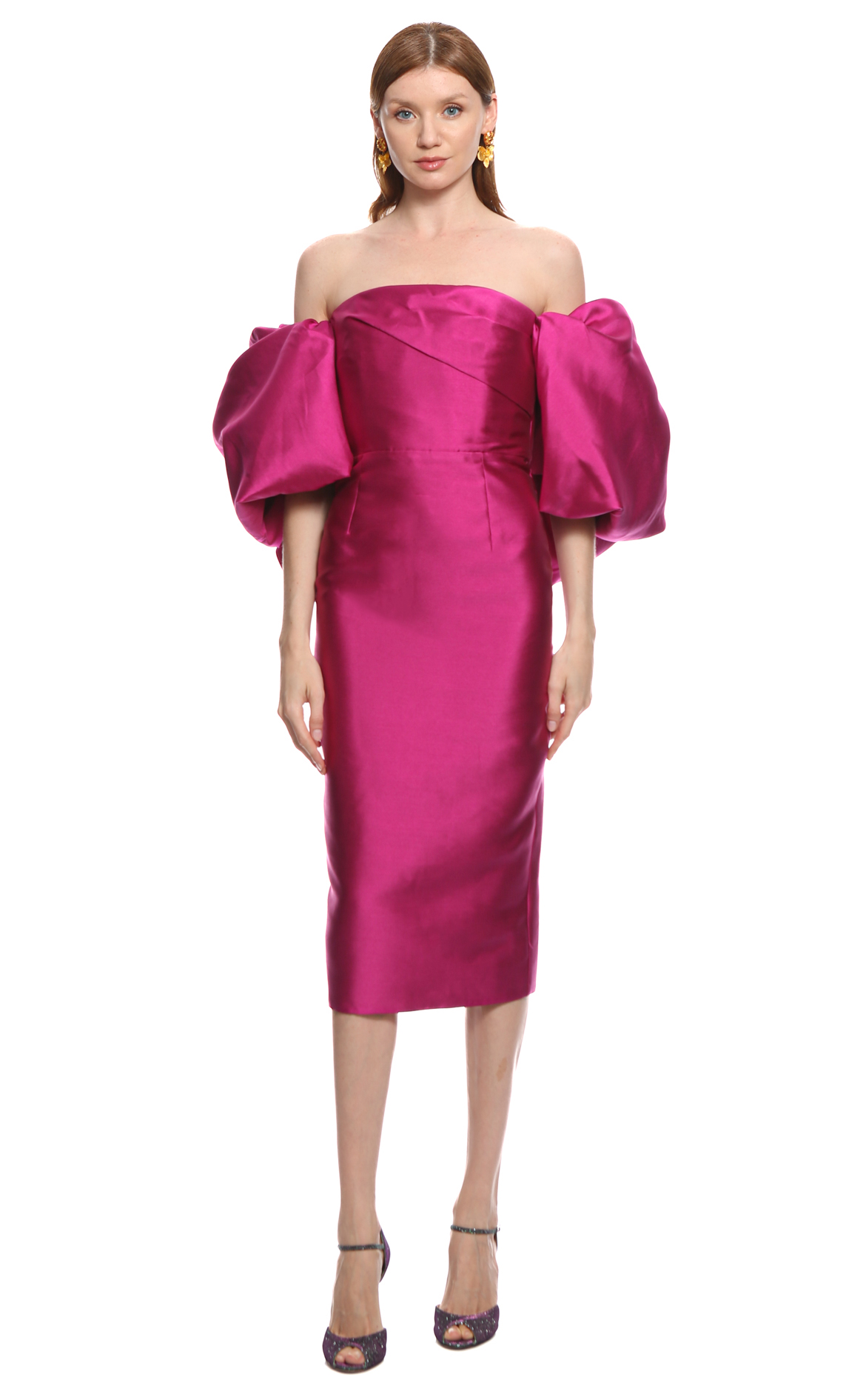 Solace London-Solace London Fuşya Elbise