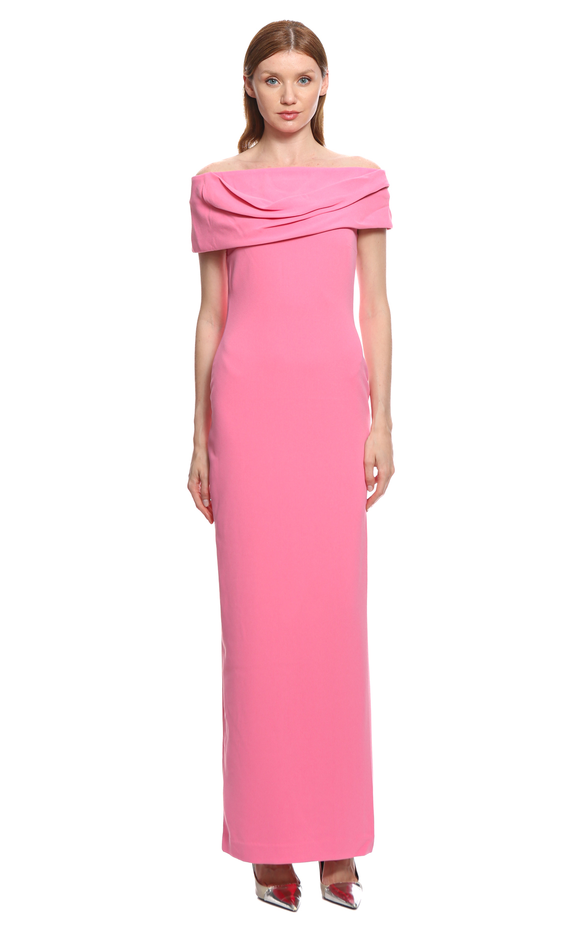 Solace London-Solace London Toz Pembe Uzun Elbise Solace London-Solace London Toz Pembe Uzun Elbise