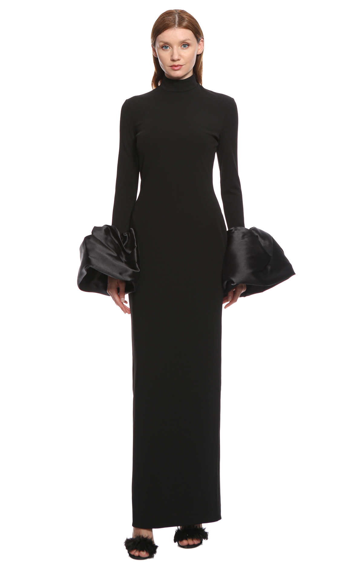 Solace London-Solace London Siyah Uzun Elbise