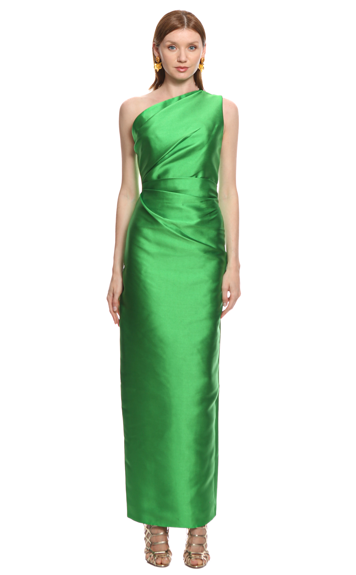 Solace London-Solace London Yeşil Uzun Elbise