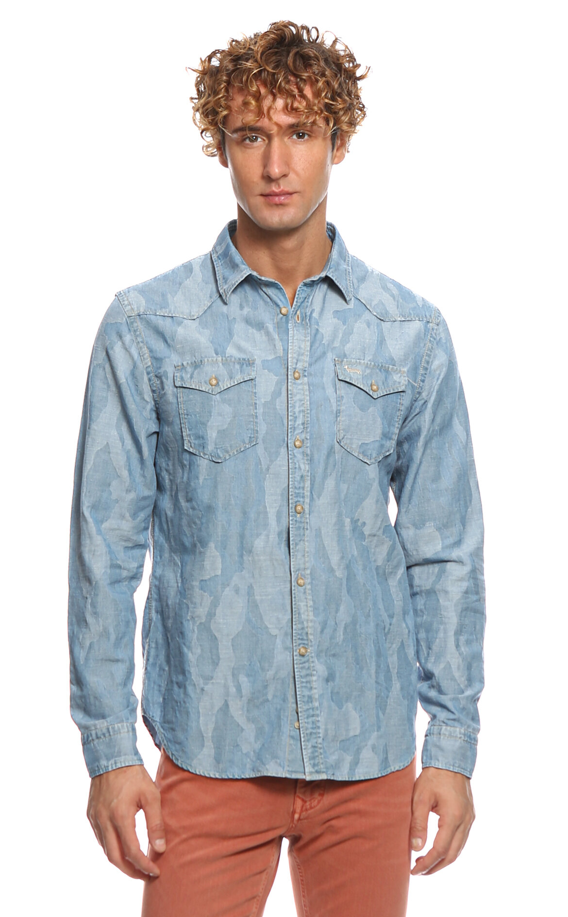 Harmont & Blaine-Harmont Blaine Denim Gömlek Harmont & Blaine-Harmont Blaine Denim Gömlek