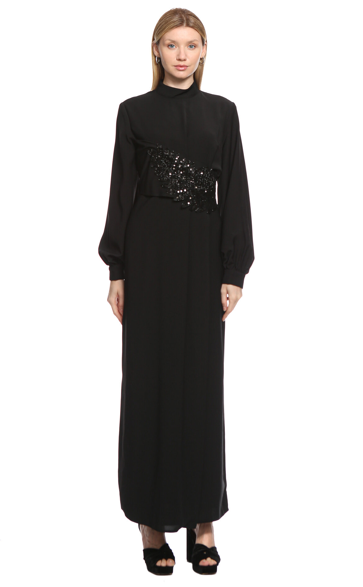 Qupra-Qupra Siyah Elbise