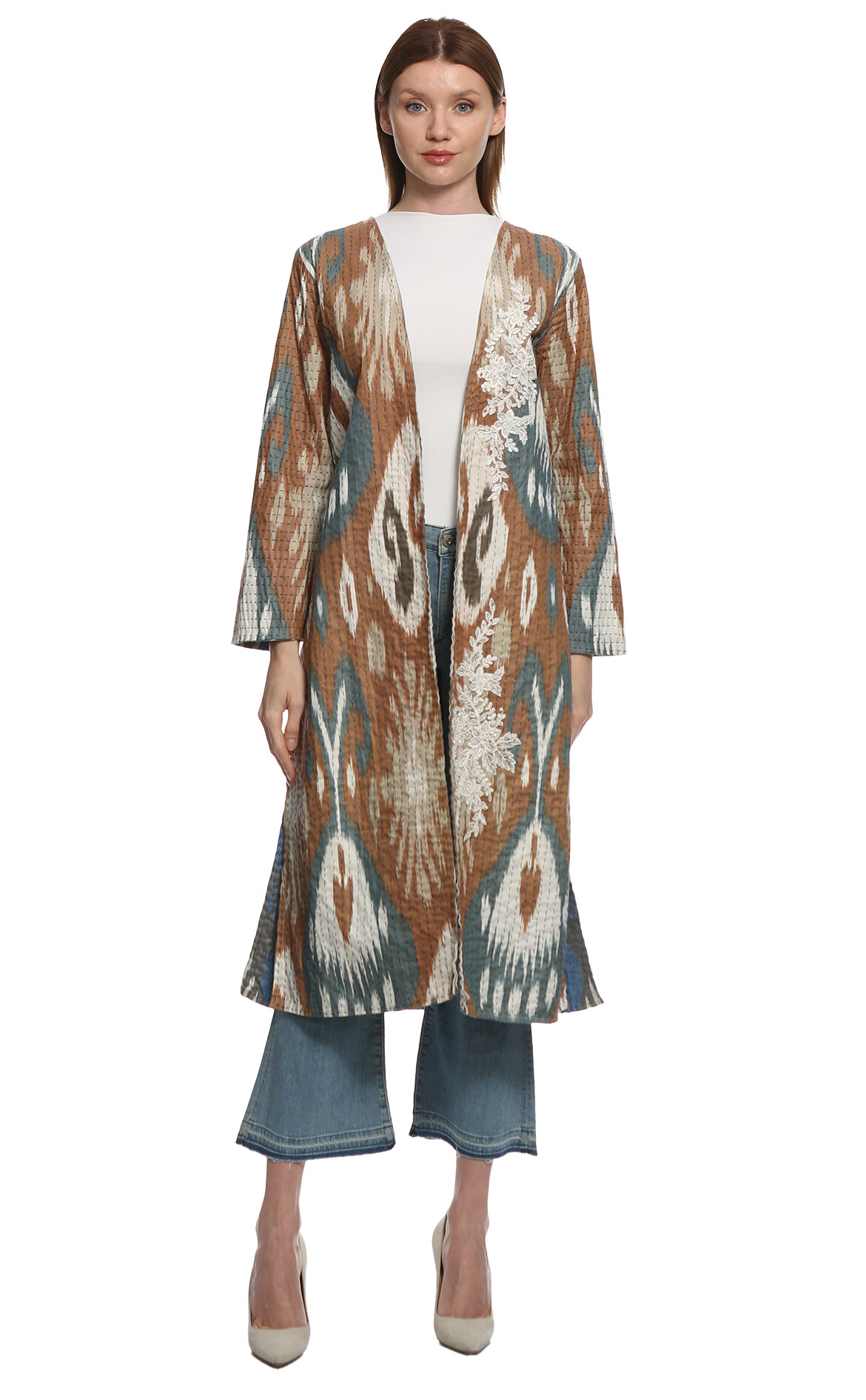 Haral Design-Haral Design Kahverengi Kaftan