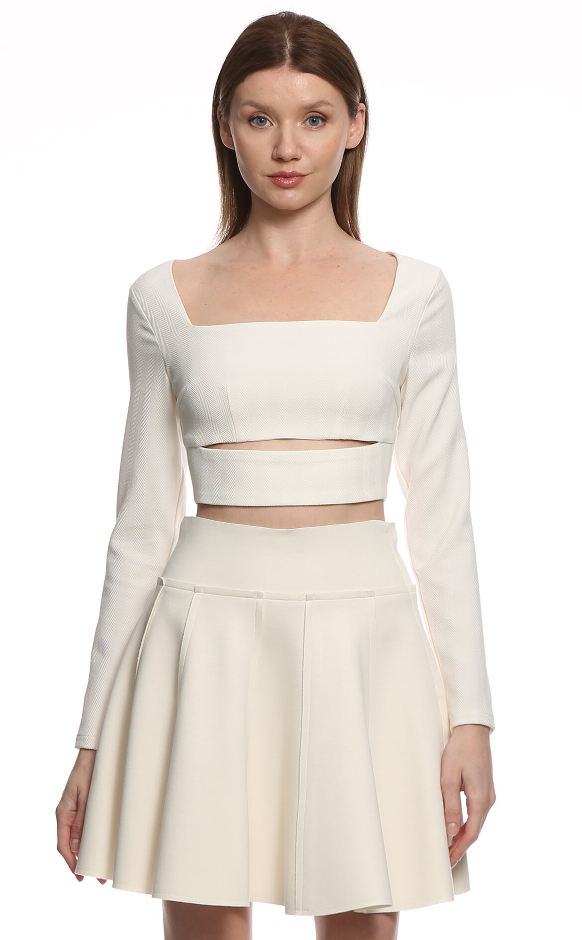 What İf-What If Ekru Triko Bluz