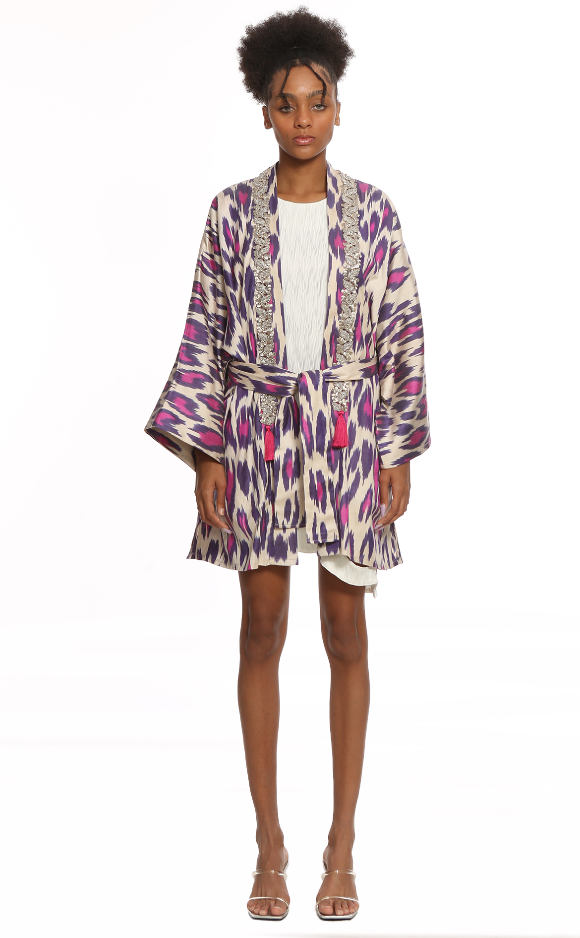 Haral Design Kadın Renkli Kaftan HRLKAF2023000313KRE-KREMLILA