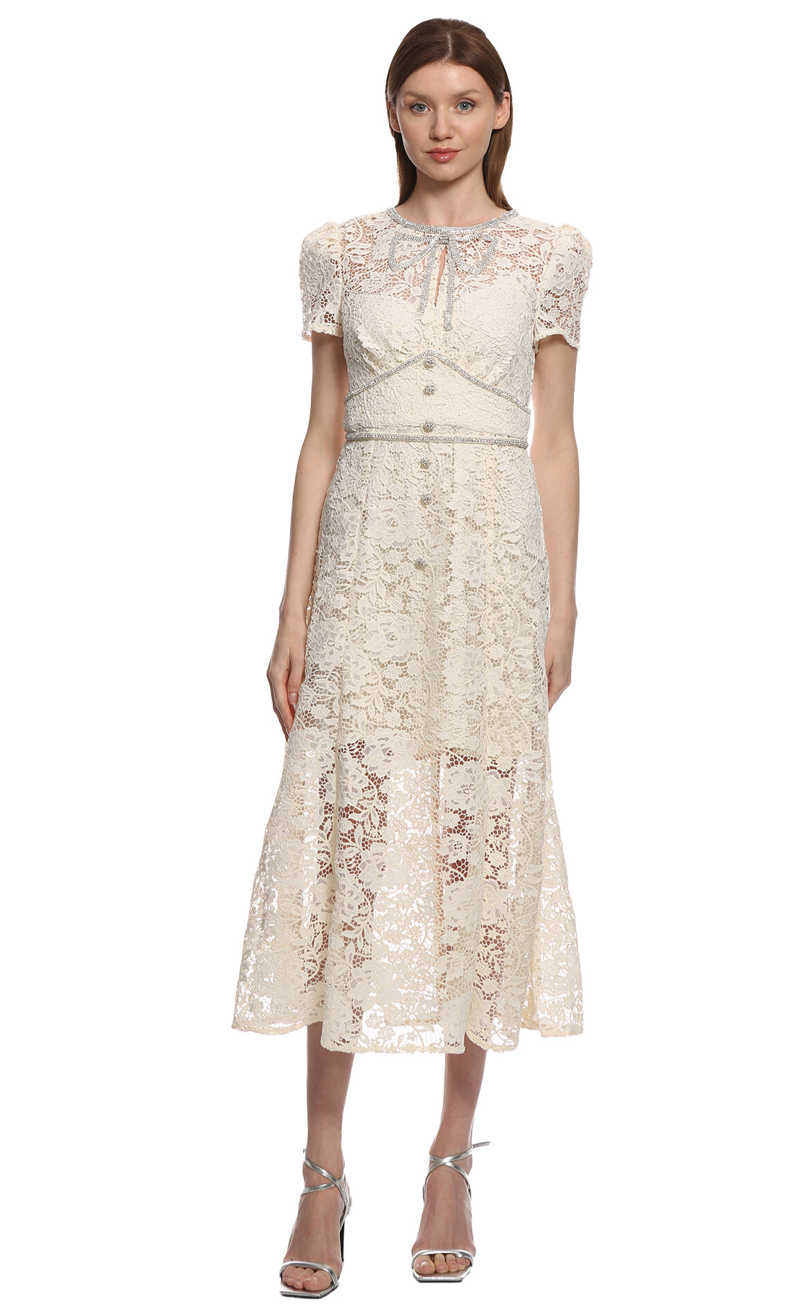 Self Portrait-Self Portraıt Krem Rengi Elbise