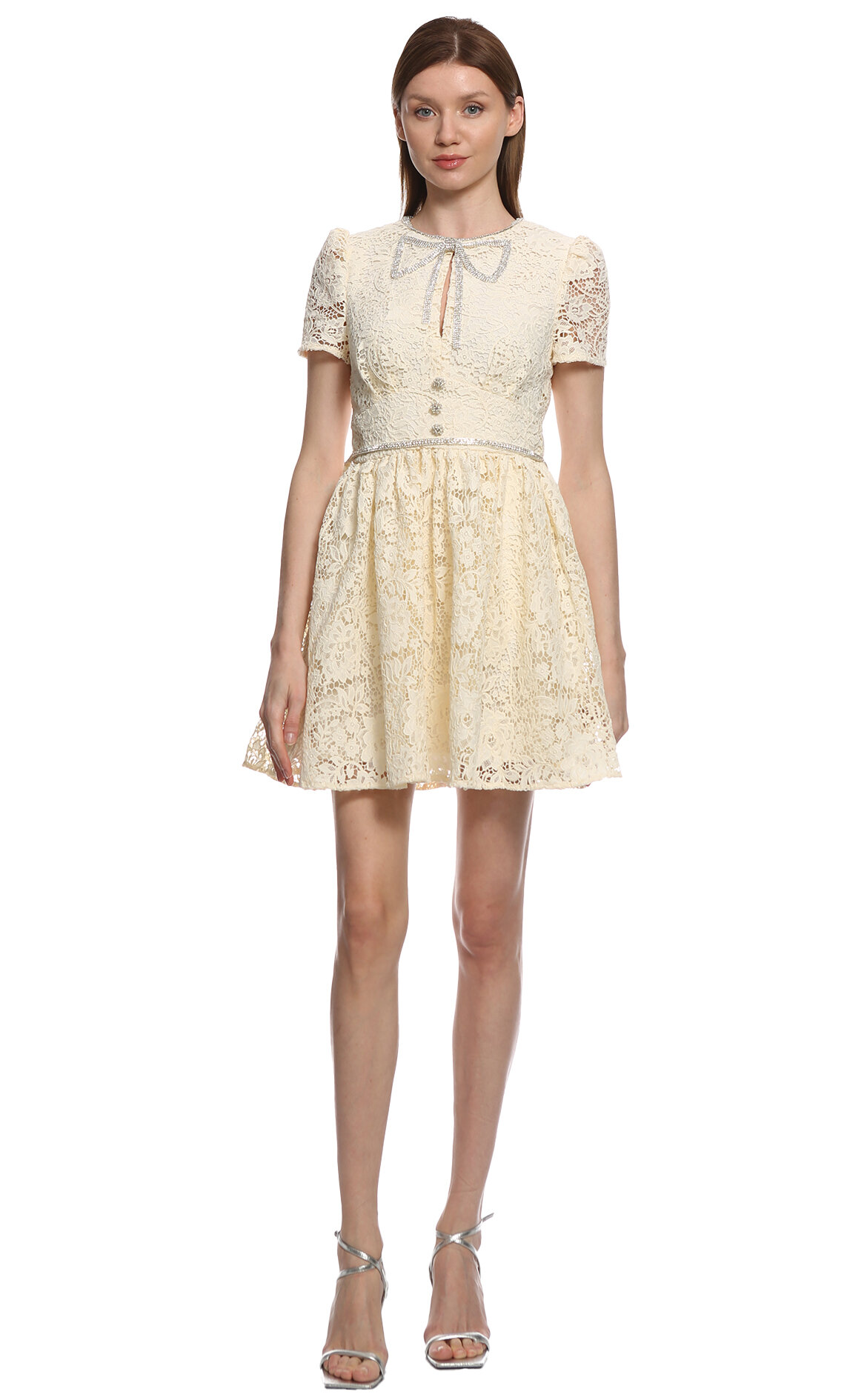 Self Portrait-Self Portraıt Krem Rengi Elbise