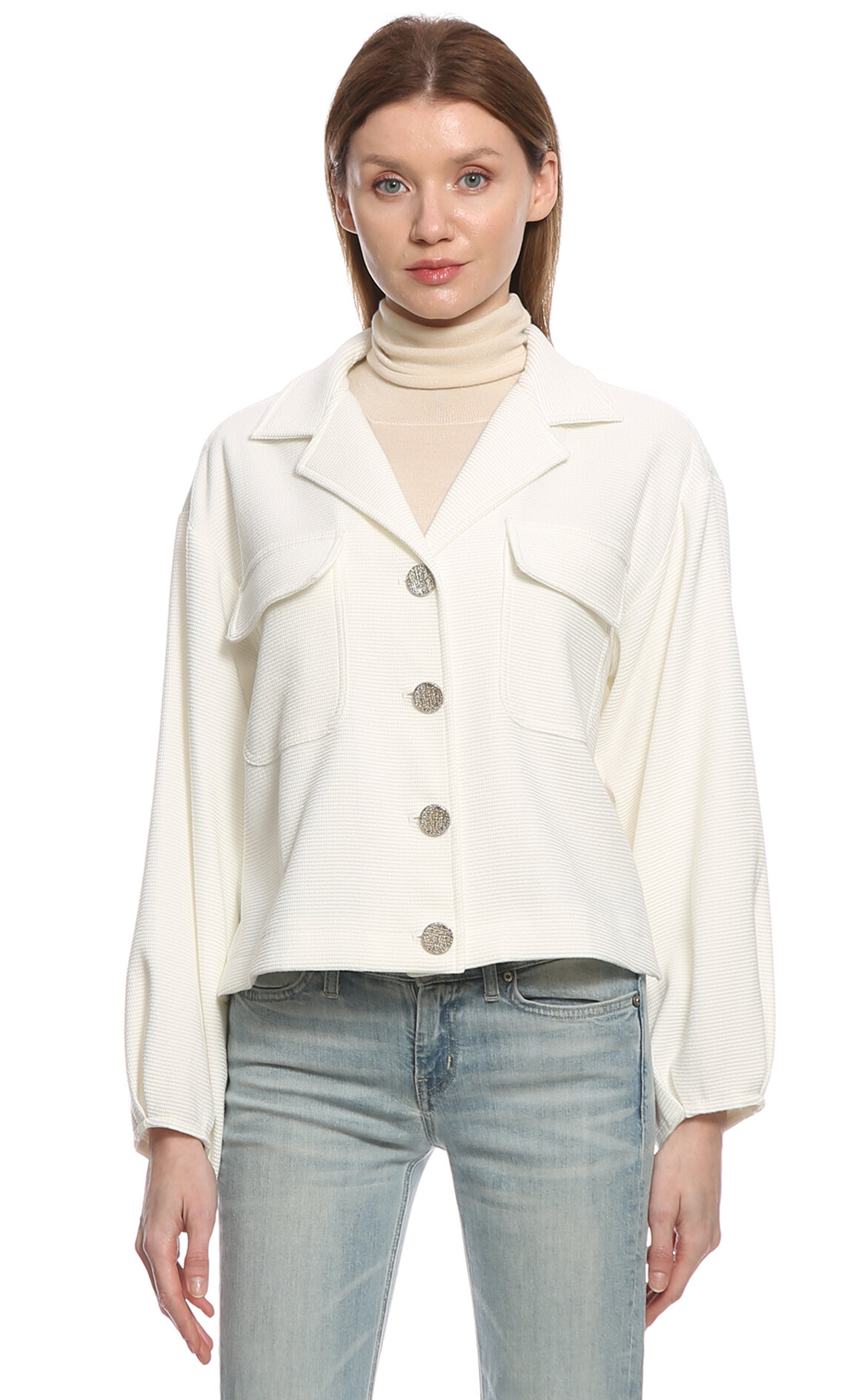 What İf-What If Ekru Ceket
