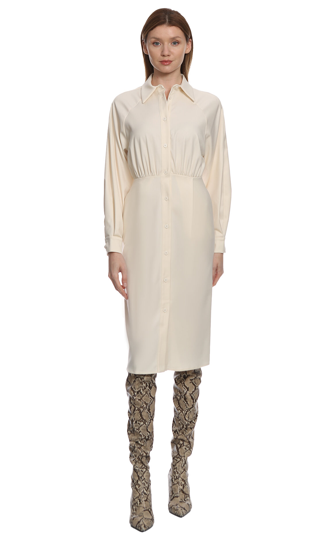 Silvian Heach-Sılvıan Heach Krem Rengi Elbise