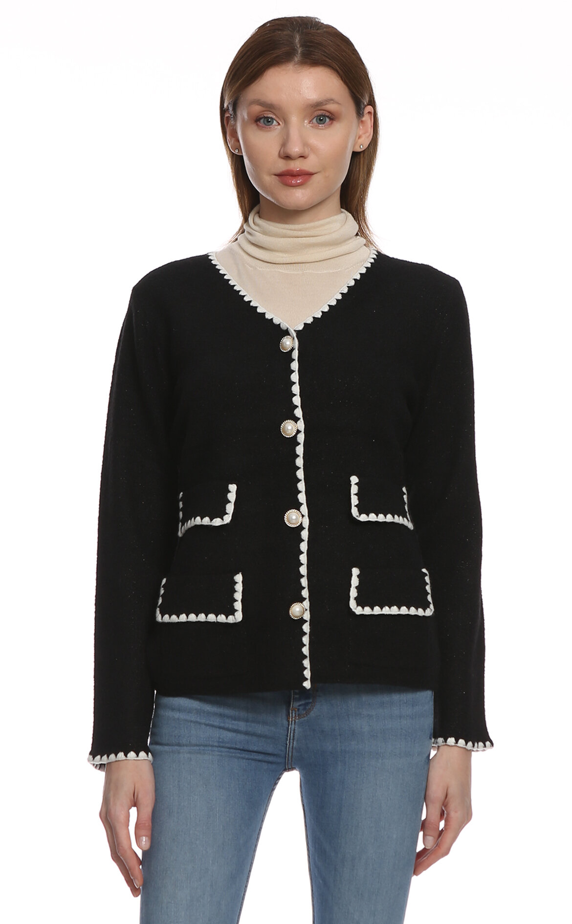 Leo & Ugo-Leo&Ugo Siyah/Beyaz Hırka