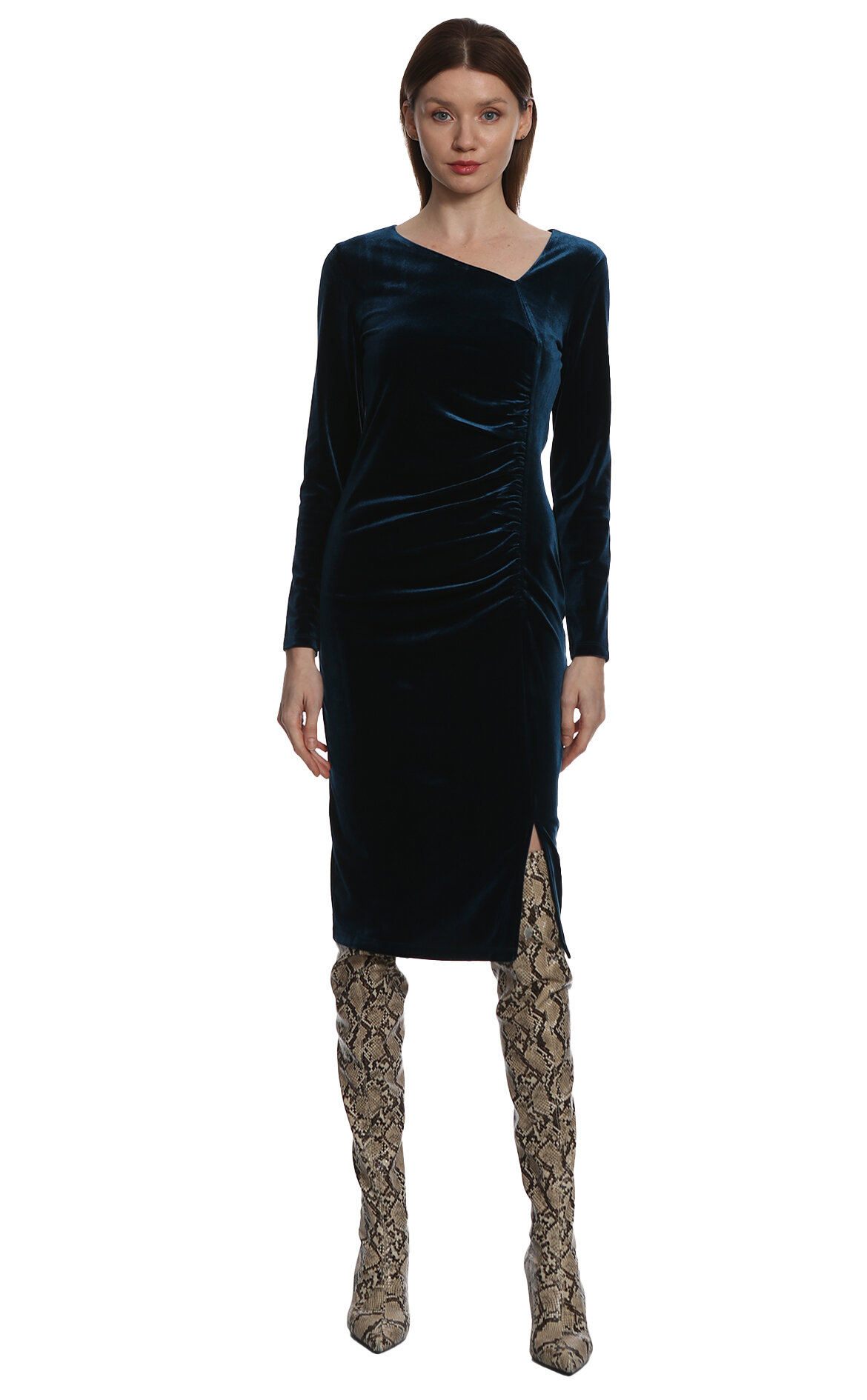 Derhy Rene-Derhy Petrol Mavisi Elbise