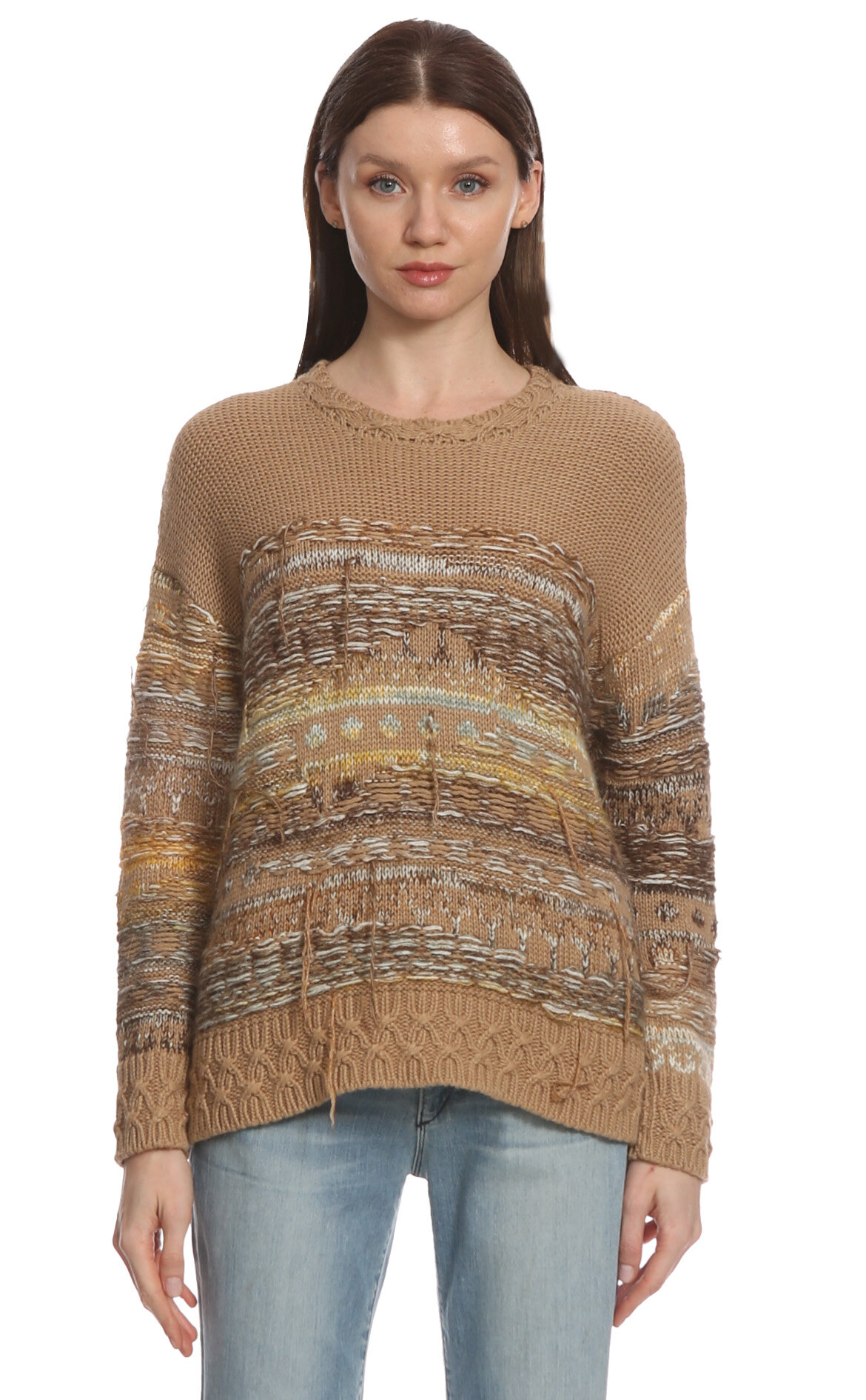 Atelier38-Atelier Camel Renkli Süveter