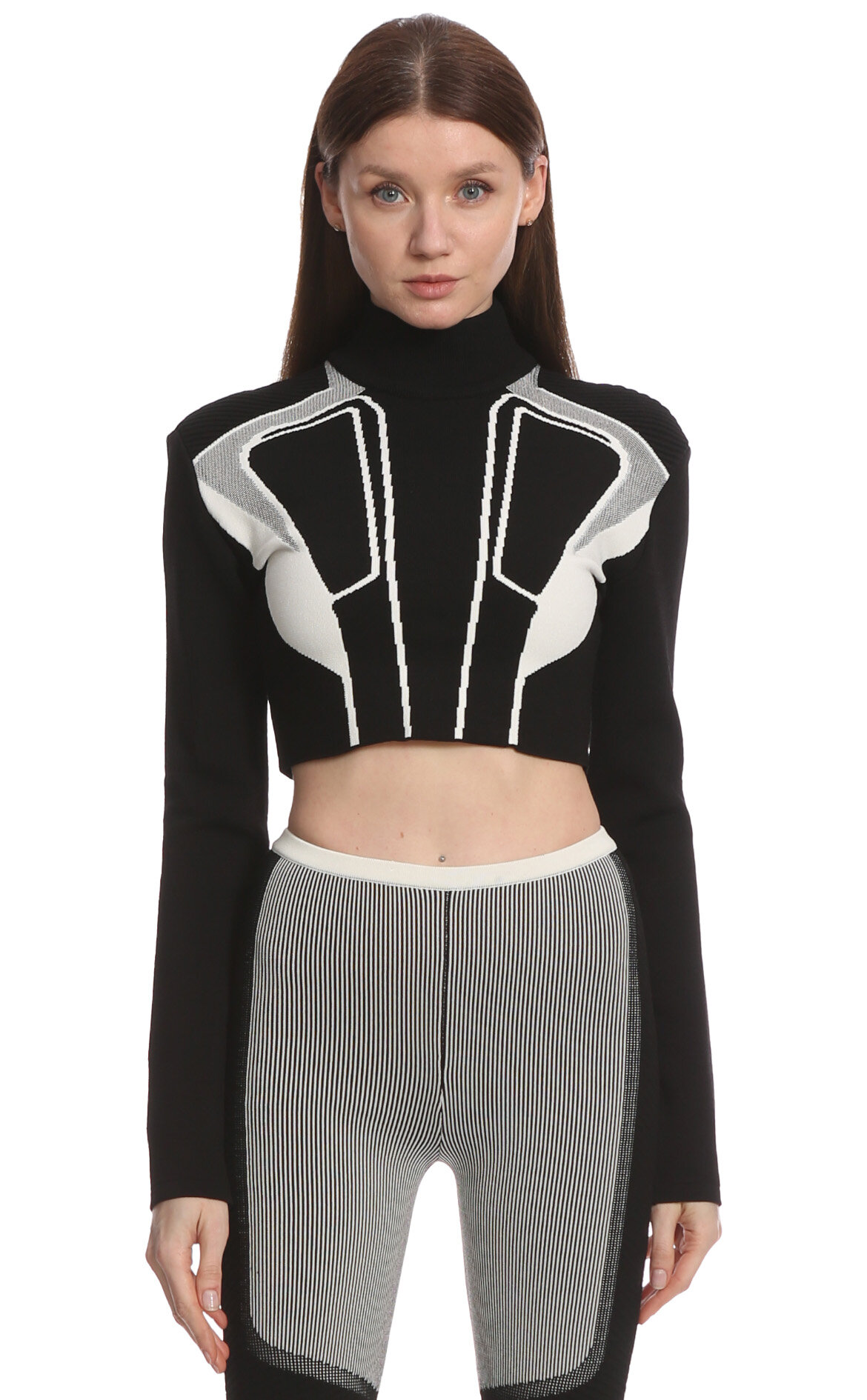 Knitology-KNTLGY Justice Women Black Crop Sweater