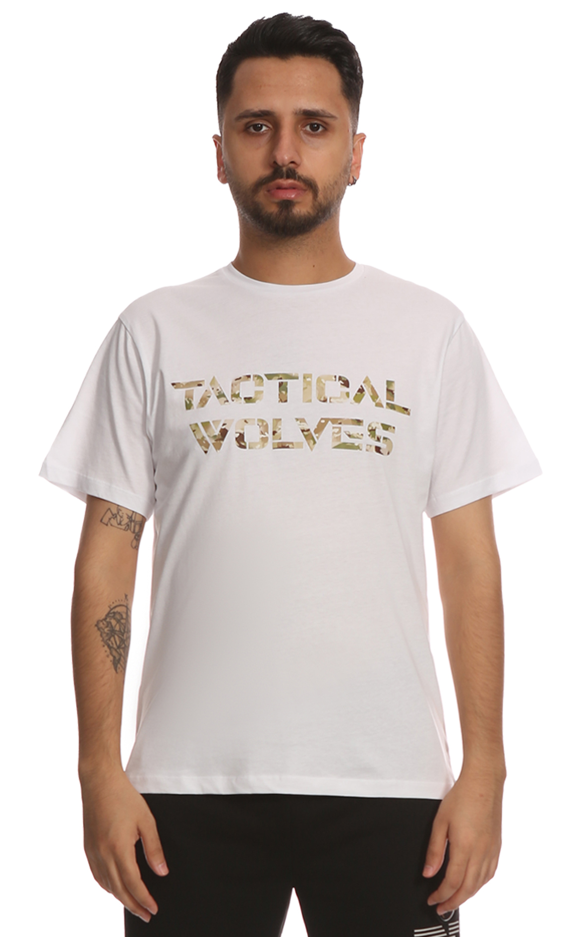 Tactical Wolves Erkek Beyaz T-Shirt DEM-TWOT-10-Beyaz - Brandroom