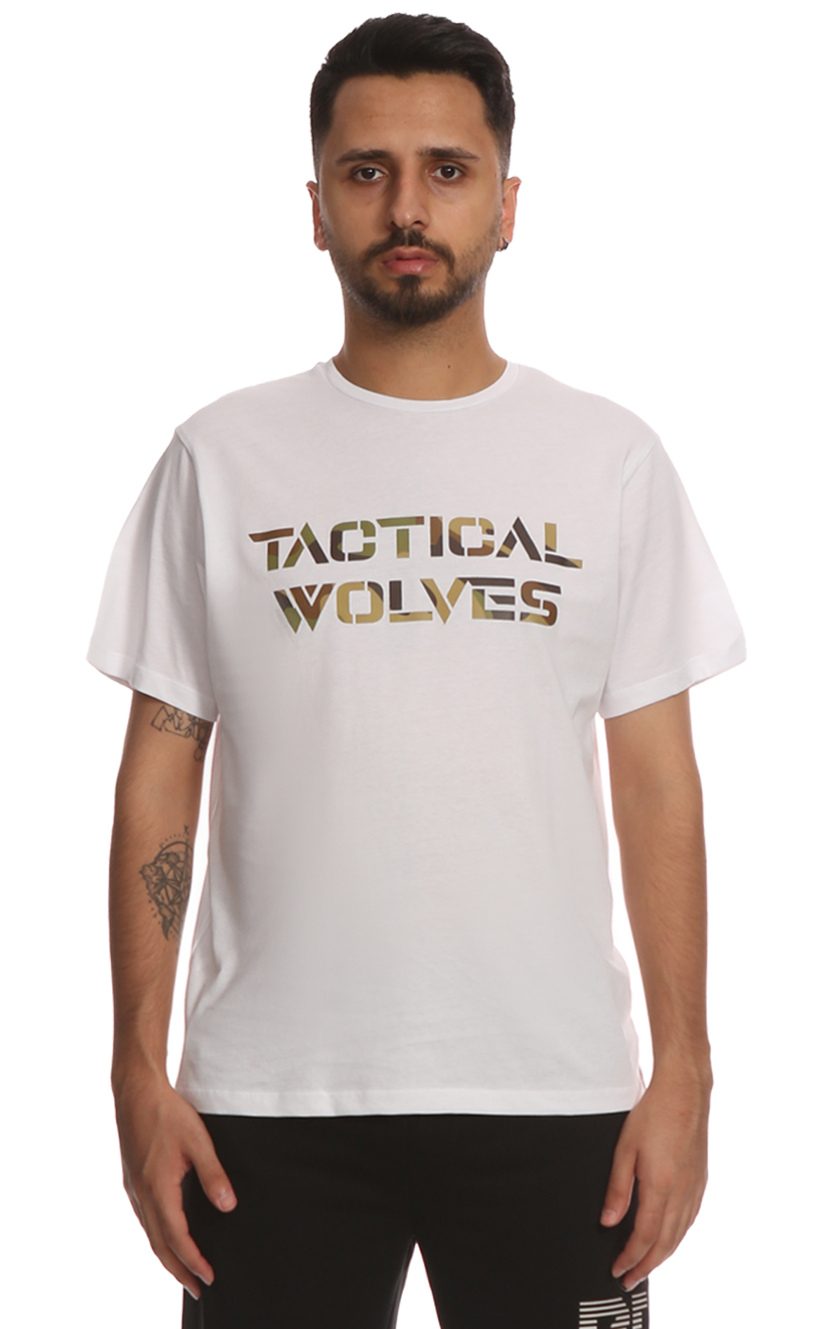 Tactical Wolves Erkek Beyaz T-Shirt DEM-TWOT-12-Beyaz - Brandroom
